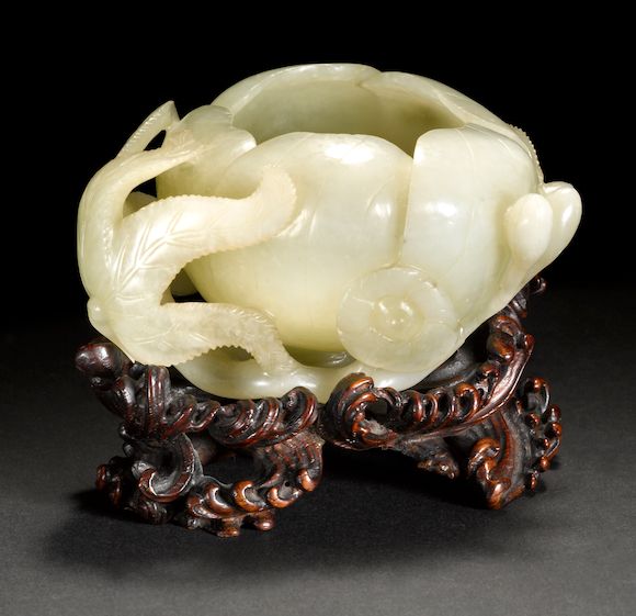 Bonhams : A nephrite floriform water coupe 17th/18th century