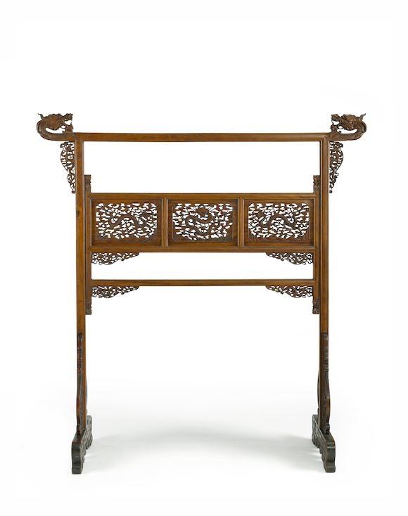 Bonhams : A rare huanghuali clothes rack, yijia Qing dynasty
