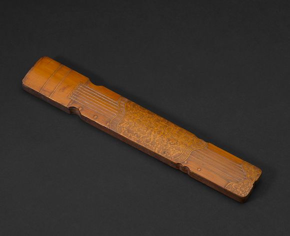 Bonhams : A bamboo veneer scroll weight Qing dynasty