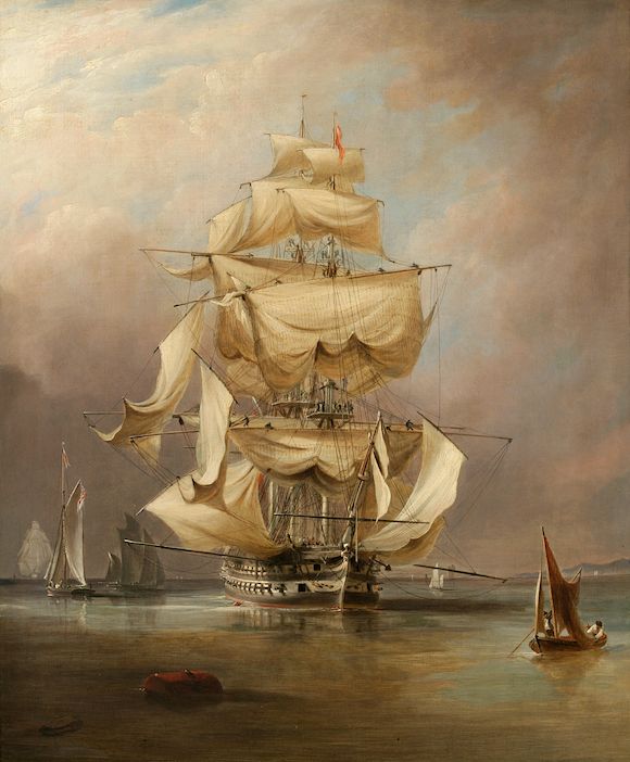 Bonhams : Richard Brydges Beechey (British, 1808-1895) H.M.S. Asia ...