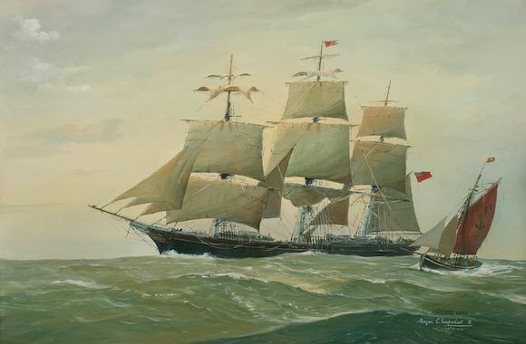 Bonhams : Roger Chapelet (French, 1903-1995) The clipper ship Lightning ...