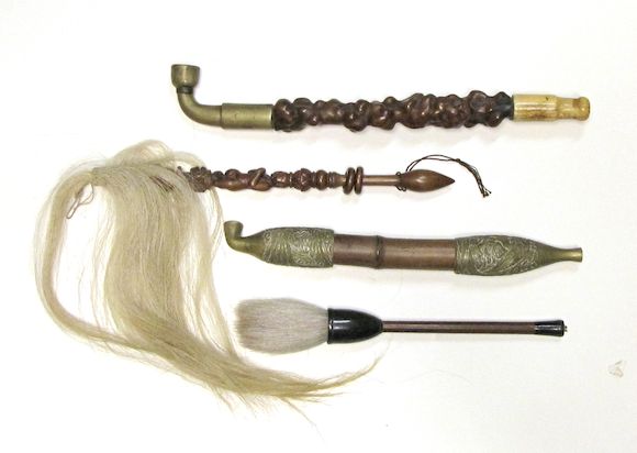 Bonhams : Two large Japanese metal-mounted pipes