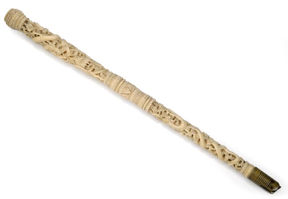 Bonhams : A carved ivory handle 19th century