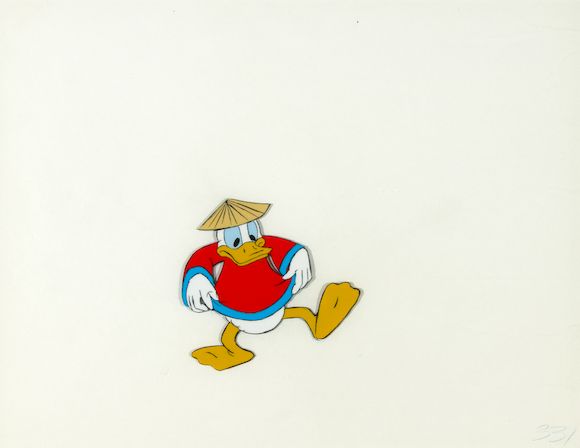 Bonhams : A Walt Disney celluloid of Donald Duck with its matching drawing