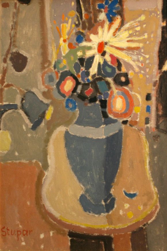 Bonhams : Marko Stupar (Yugoslavian, born 1936) Still life with flowers ...