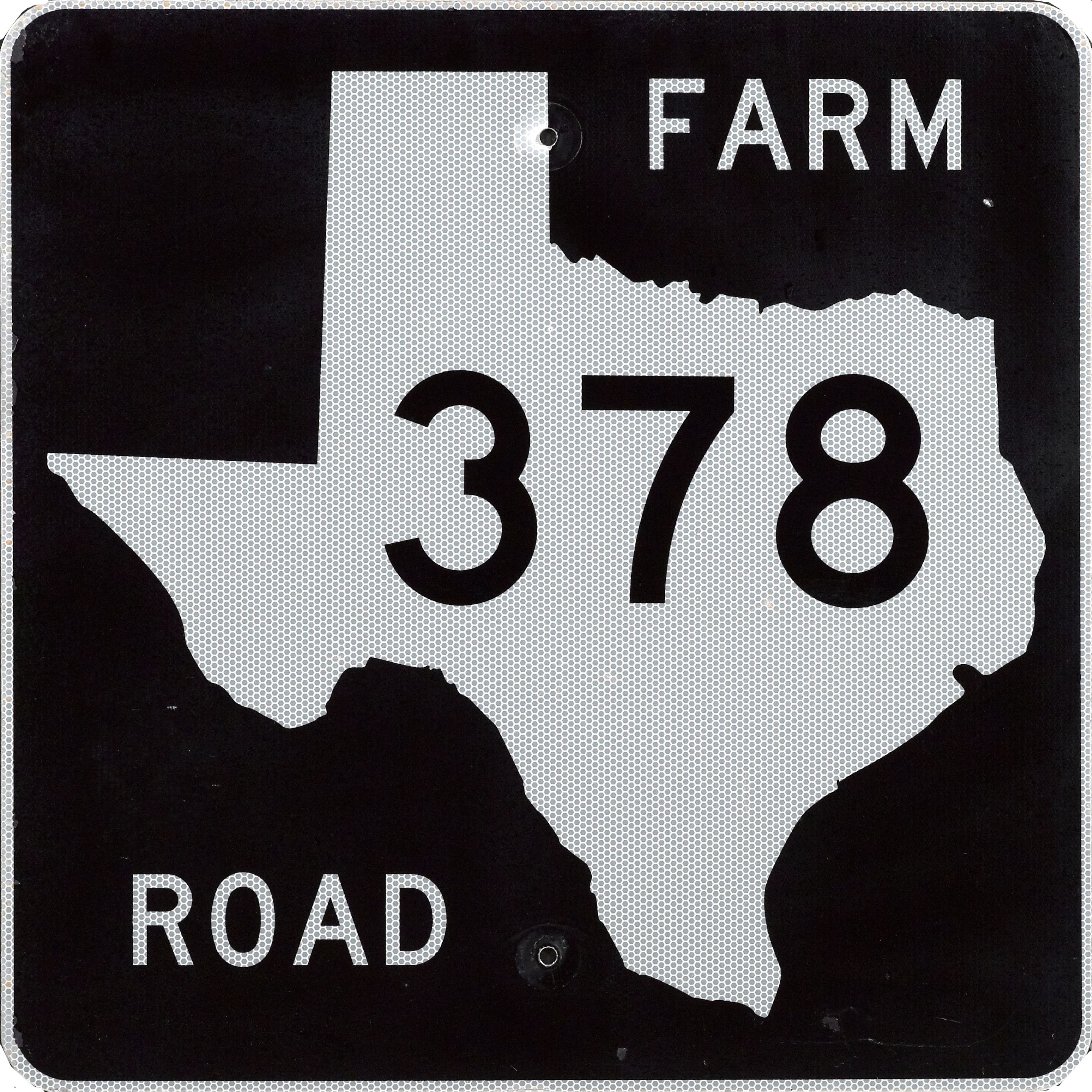 Bonhams Cars : A Texas State Highway 378 'Farm Road' sign, 1970's,