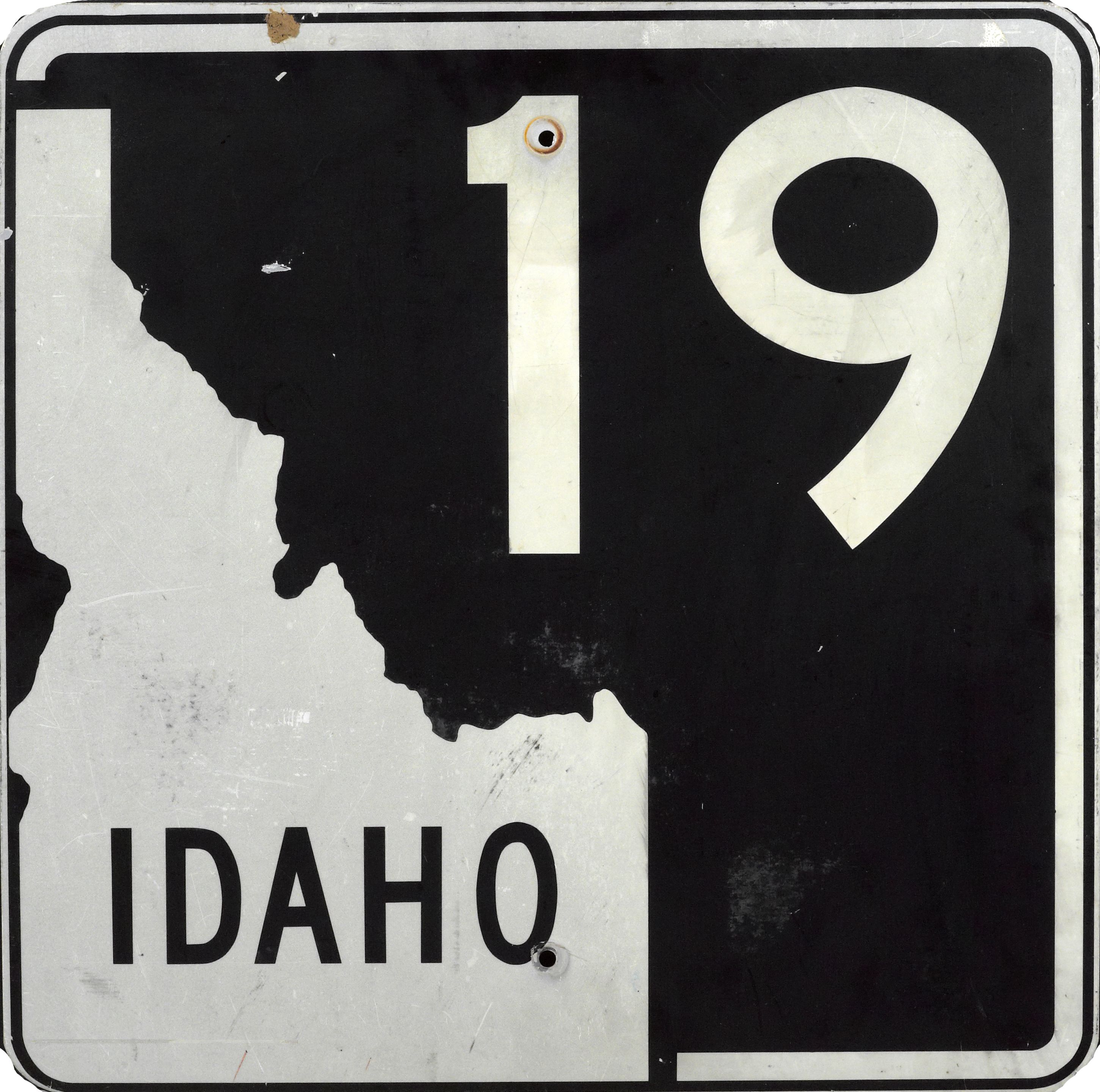 Bonhams Cars : An Idaho State Highway 19 sign, 1970's,