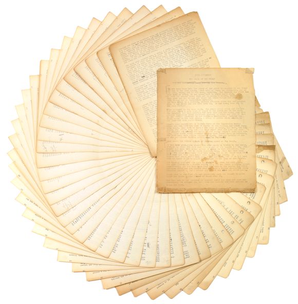 Bonhams : STEINBECK, JOHN. 1902-1968. Typed Manuscript with annotations ...