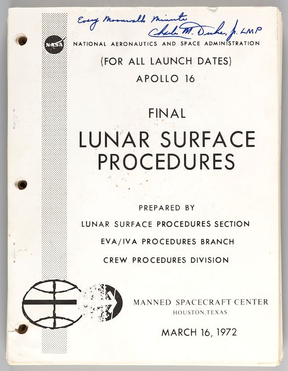 Bonhams : EVERY MOONWALK MINUTE OF APOLLO 16. Apollo 16 Final Lunar ...