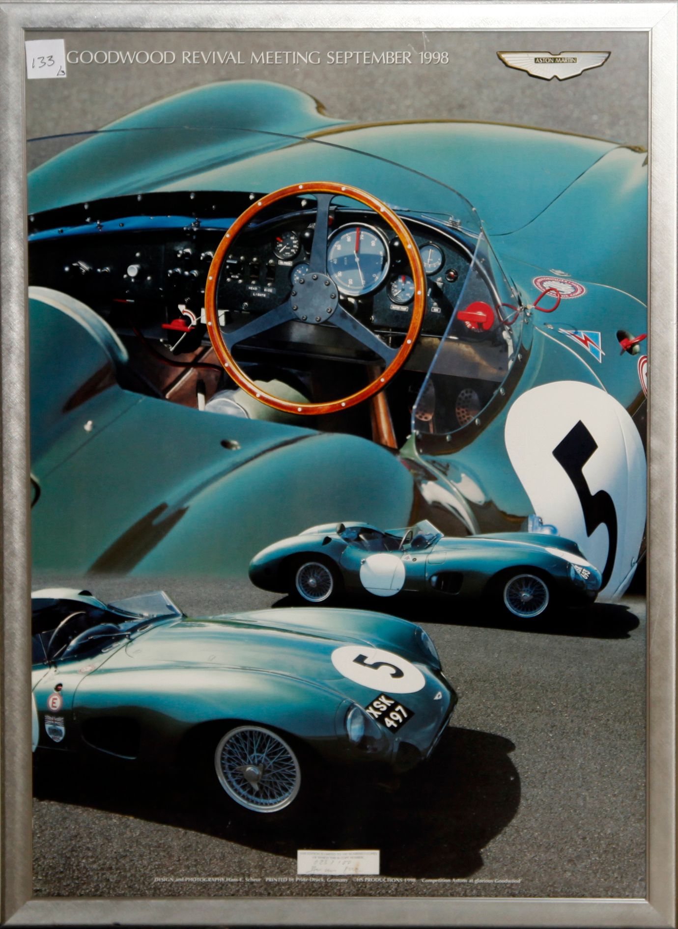 Bonhams Cars : A grouping of framed vintage racing posters,