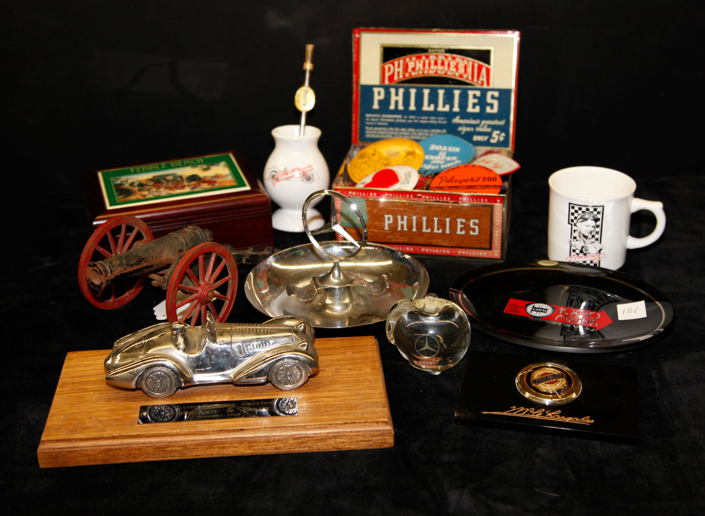 Bonhams Cars : An assortment of David E. Davis, Jr.'s desk items,