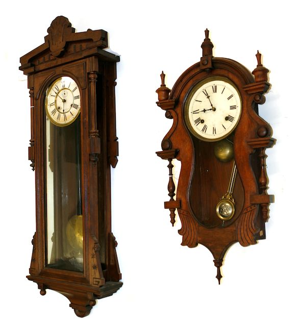 Bonhams : Two Victorian wall clocks late 19th/early 20th century