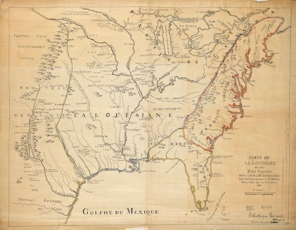 Bonhams : FRENCH MILITARY MAP. Carte de la Louisiane et des Voisins ...