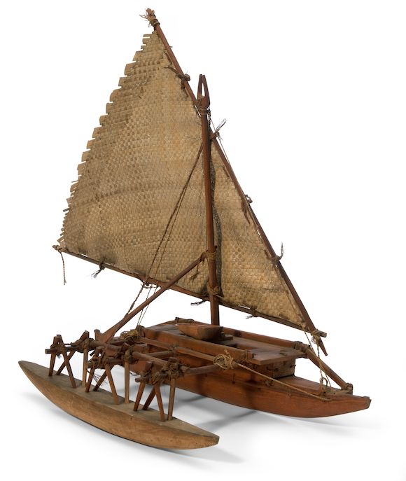 Bonhams : Outrigger Canoe Model, Fiji Islands