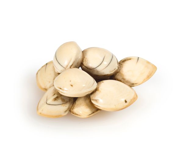 Bonhams : Three ivory netsuke The third by Ittosai, 19th century