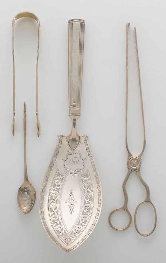 Bonhams : A group of Georgian silver flatware service pieces