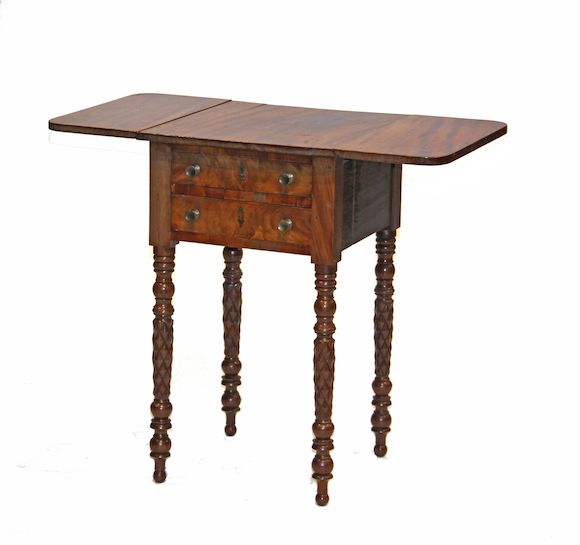 Bonhams : A late Federal mahogany drop leaf work table first quarter ...