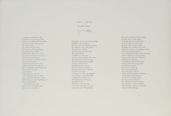 Bonhams : BISHOP, ELIZABETH. 1911-1979. The Fish. [Seattle: Printed by ...