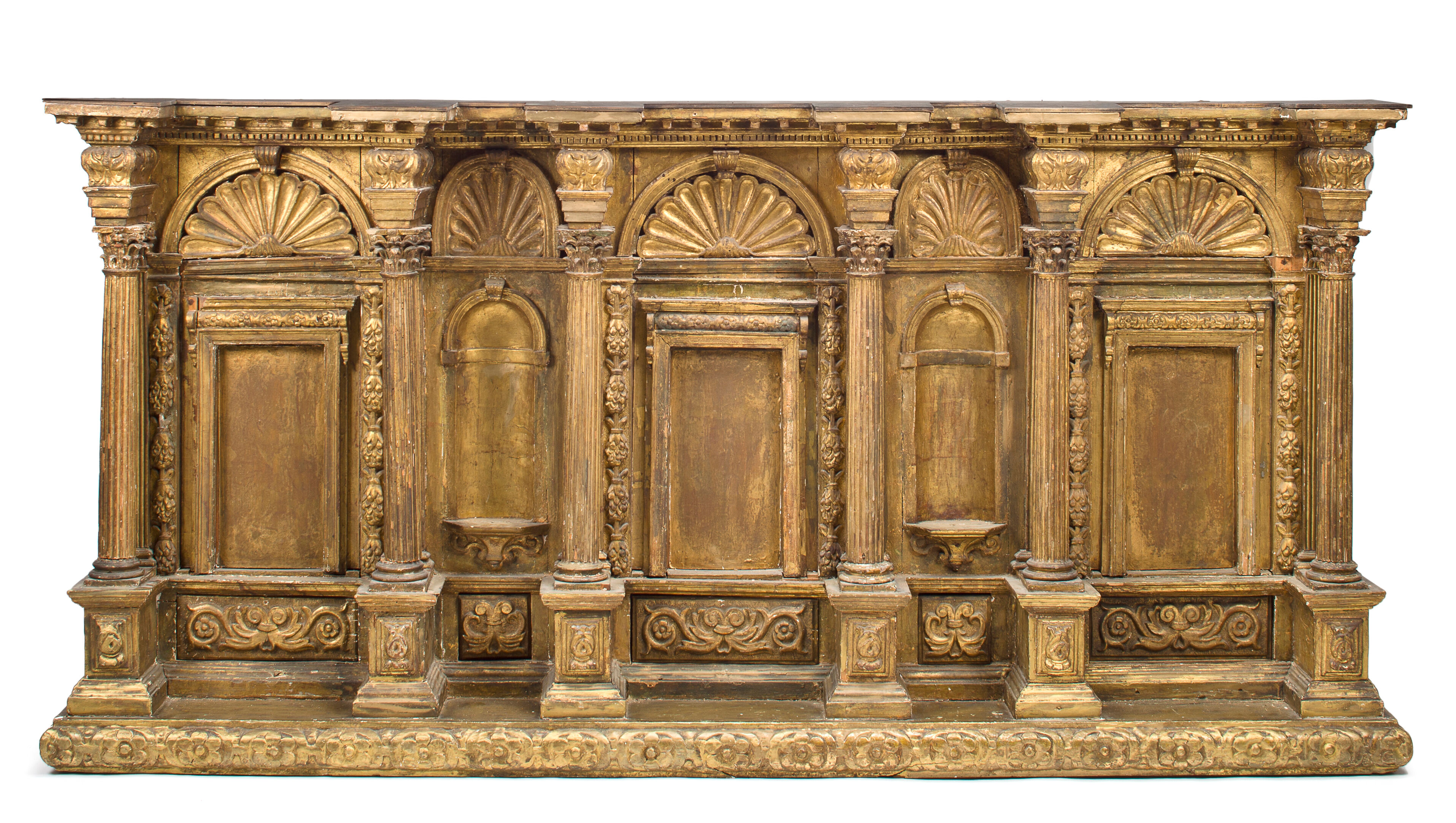Bonhams : An Italian Renaissance style giltwood altarpiece fragment second half 19th century