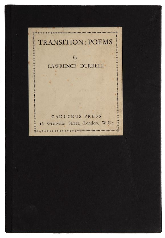 Bonhams : DURRELL, LAWRENCE. 1912-1990. Transition Poems. London ...