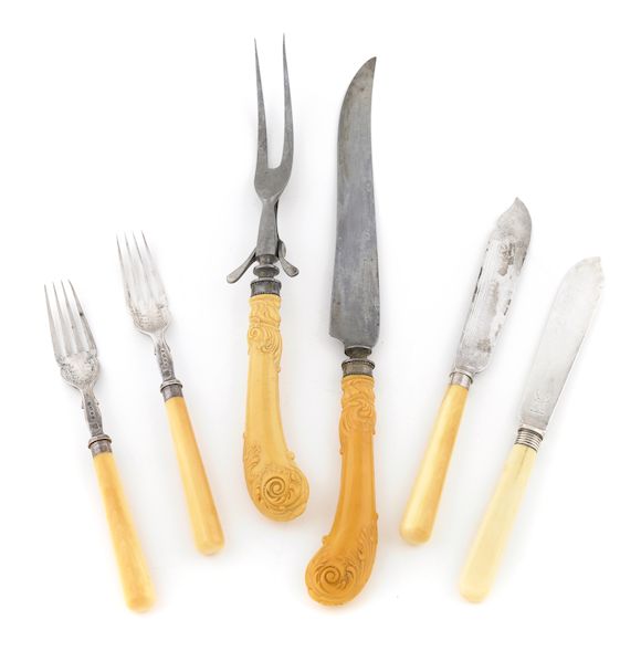 Bonhams : A group of American and English sterling silver and ivory ...