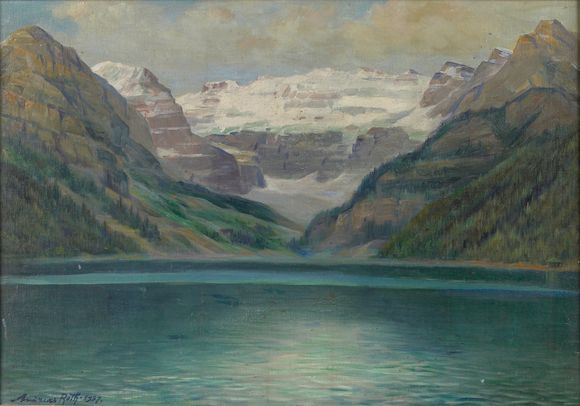 Bonhams : Andreas Roth (Swiss/American, 1872-1949) Lake Louise 17 x 24in
