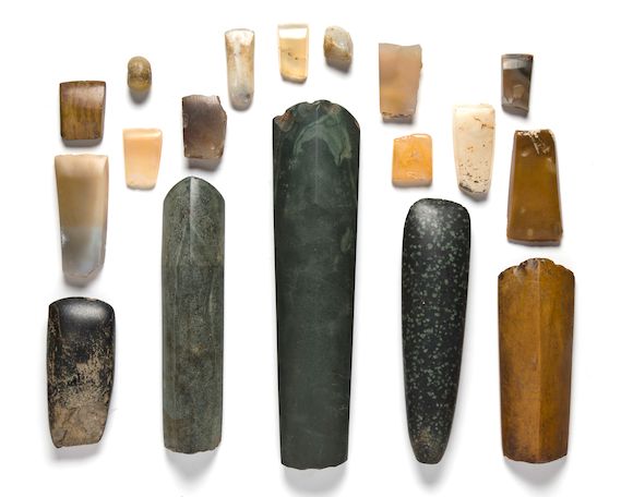 Bonhams : Seventeen stone adzes and chisels Southeast Asia, Neolithic ...
