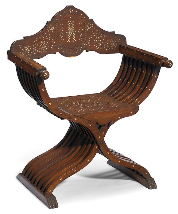 Bonhams : A Levantine bone and ivory inlaid savonarola