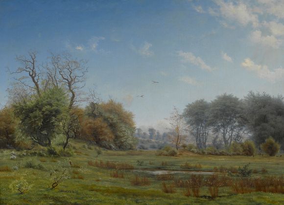 Bonhams : Vilhelm Peter Karl Kyhn (Danish, 1819-1903) A pond in a ...