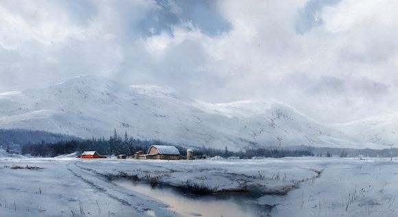 Bonhams : Thomas Kinkade (American, born 1958) Winter's blanket, 1983 ...
