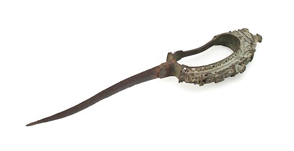 Bonhams : A copper alloy and iron bichwa dagger Tamil Nadu ...