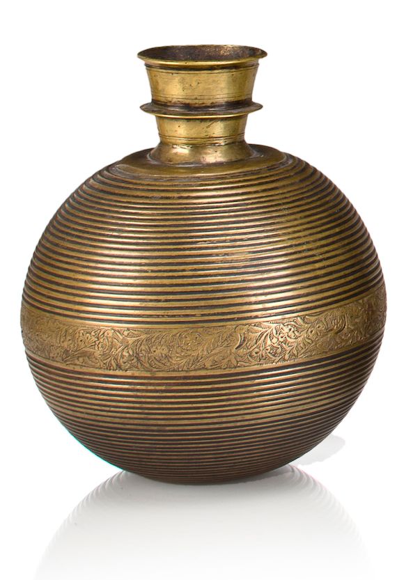 Bonhams : A brass hookah base Northern India or Lahore, 18th century