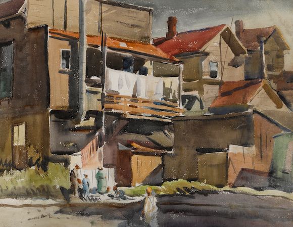 Bonhams : Maurice Logan (American, 1886-1977) Laundry day sight: 20 1/2 ...