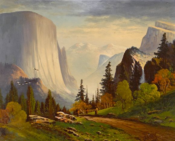 Bonhams : Joseph Henry Riley (American, 1868-1940) Yosemite Valley 16 x ...