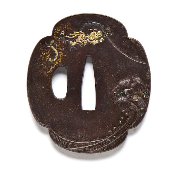 Bonhams : A Shoami school iron tsuba 19th century