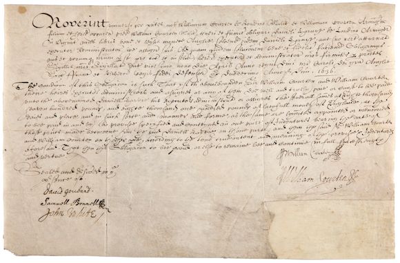 Bonhams : BARBADOS—COURTEN, SIR WILLIAM. 1572-1636. Manuscript Document ...
