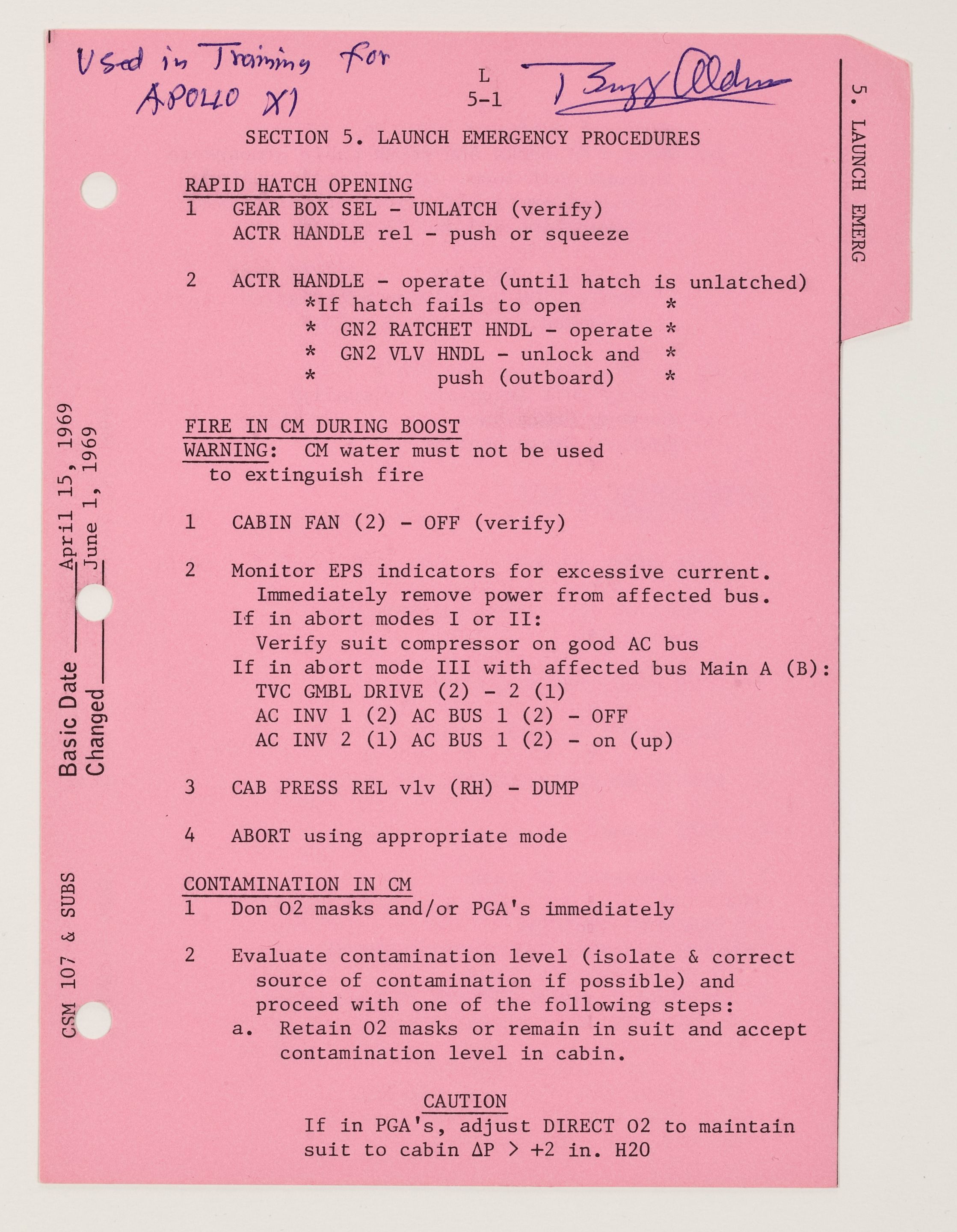 Bonhams : LAUNCH EMERGENCY CHECKLIST TRAINING SHEET. REFLECTIONS ON THE ...