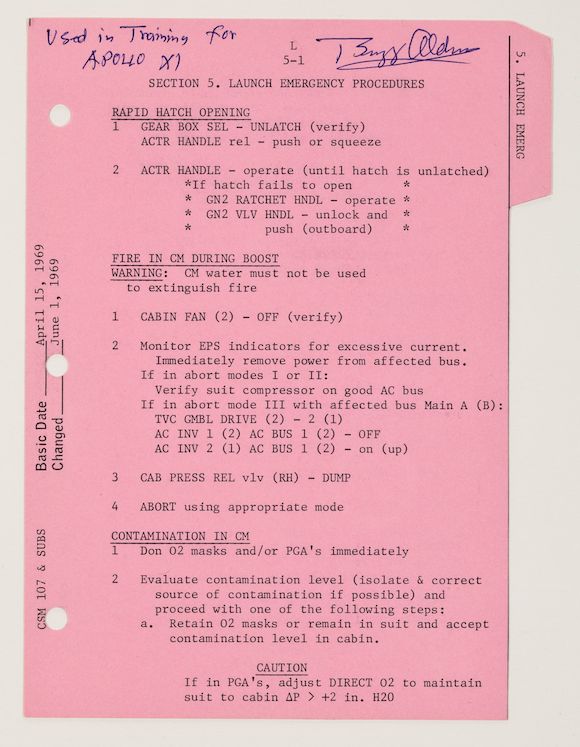 Bonhams : LAUNCH EMERGENCY CHECKLIST TRAINING SHEET. REFLECTIONS ON THE ...