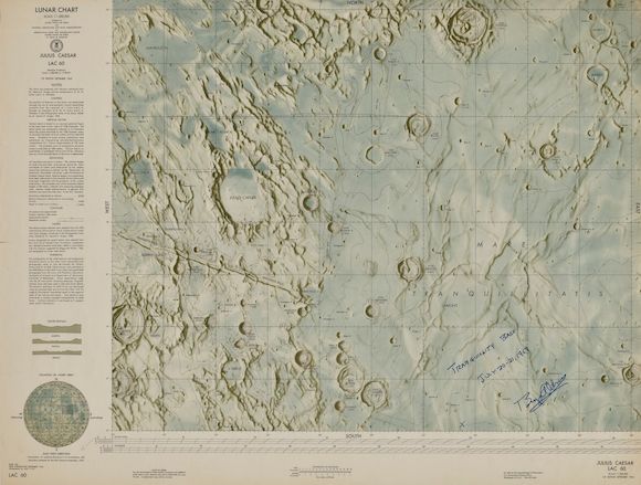Bonhams : APOLLO 11 LANDING SITE CHART. Lunar Chart, Julius Caesar, LAC ...