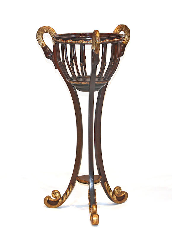 Bonhams A Neoclassical Style Parcel Gilt Walnut Jardinière Stand 20th