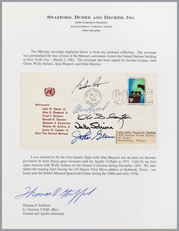 Bonhams : UN POSTAL COVERFIVE MERCURY SIGNATURES. Postal envelope with ...