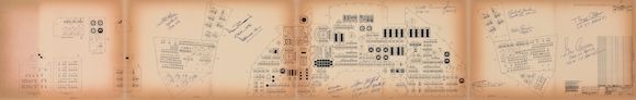 Bonhams : APOLLO CM DISPLAY CONSOLE BLUEPRINT. SIGNED BY TEN ASTRONAUTS. Design Layout – Main ...