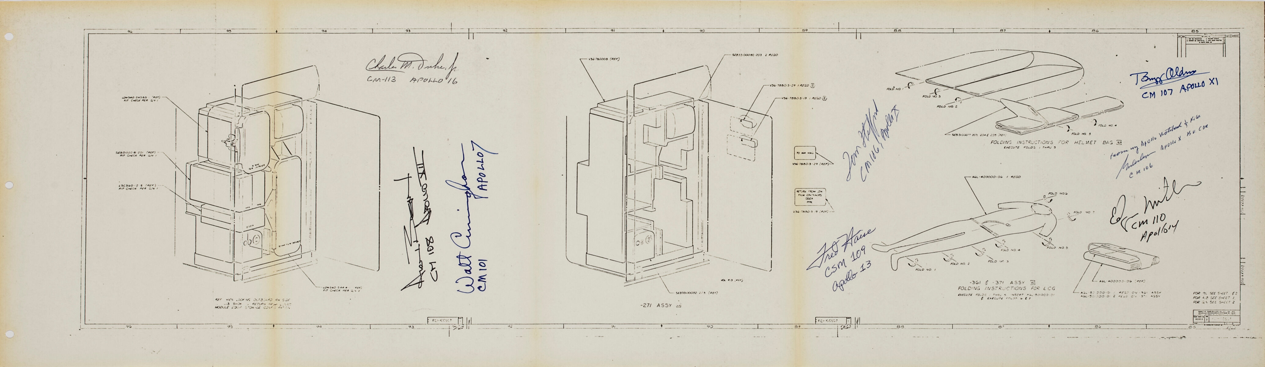 Apollo Blueprint] Command And Services Modules Nna N D 27 5 X 67 In Folded Scale 1 8 Two