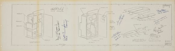 Bonhams : COOPER'S COMMAND MODULE BLUEPRINT. FILM STOWAGE, PPK'S, AND MORE.