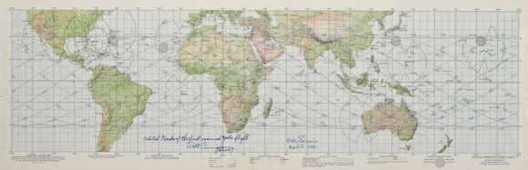 Bonhams : APOLLO 7 EARTH ORBIT CHART—SIGNED. Apollo Mission Chart (AMC ...