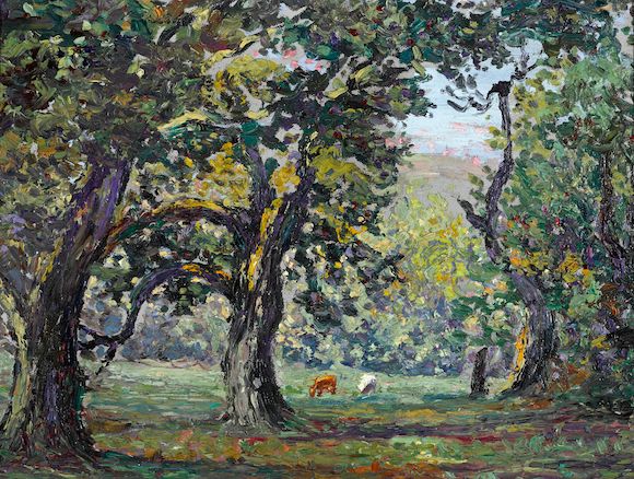 Bonhams : Manner of Joseph Raphael Orchard in Uccle 11 1/2 x 15 1/2in