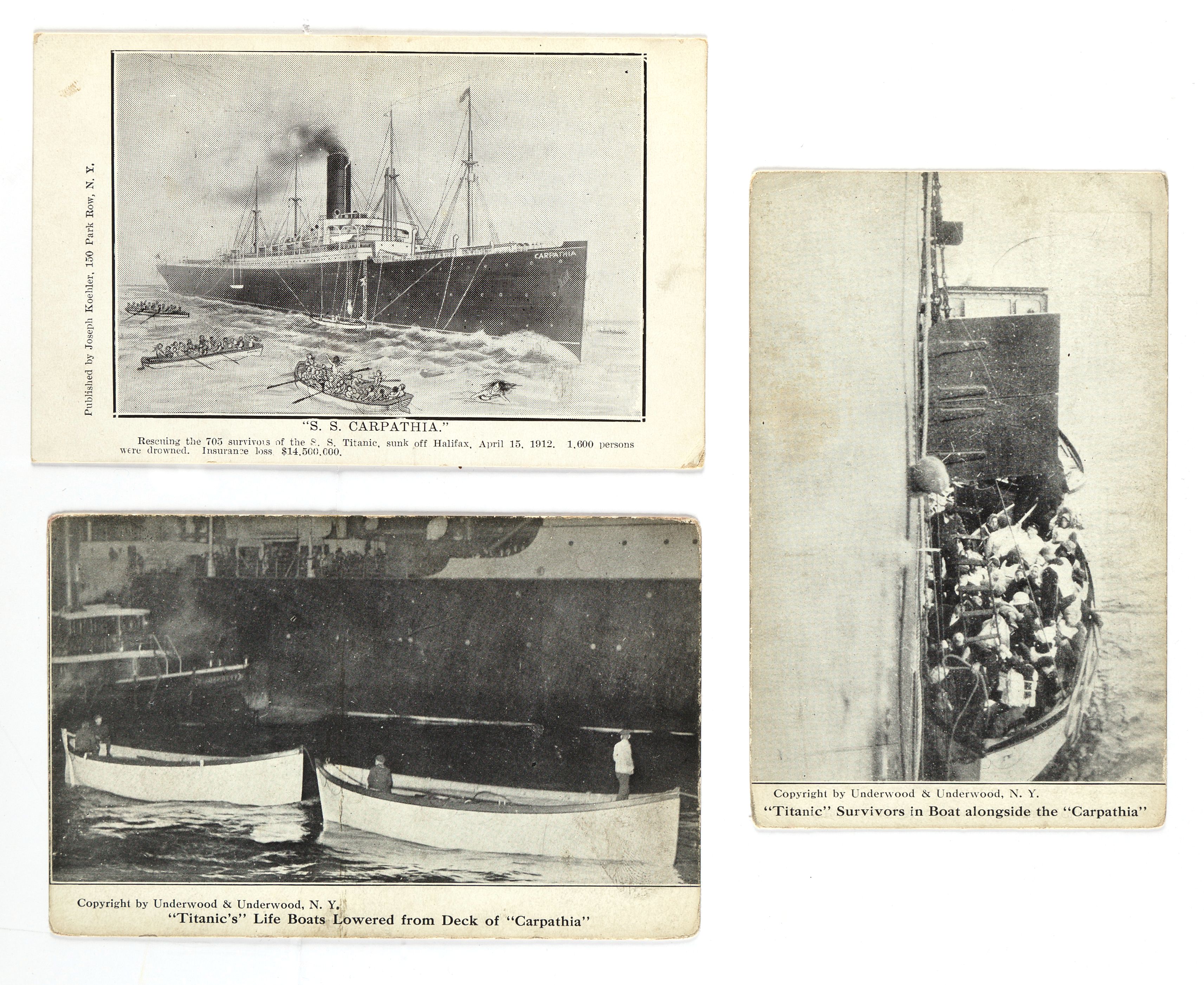 R.M.S.CARPATHIA AND S.S.TITANIC MEDAL, 1912, bronze, obverse , view of ...