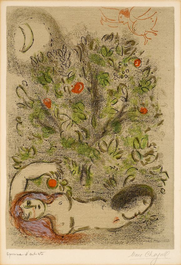 Bonhams : Marc Chagall (Russian/French, 1887-1985); Paradis, Pl. 3, from Dessins pour la Bible;