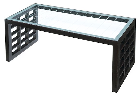 Bonhams : A Melchiorre Bega ebonized wood and glass coffee table circa 1935