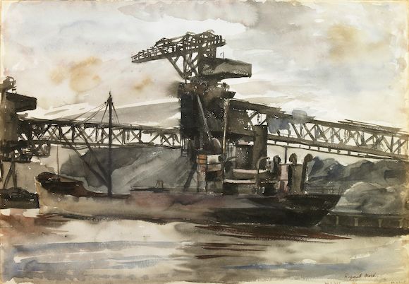 Bonhams : Reginald Marsh (American, 1898-1954), Dockyard, November 2 ...